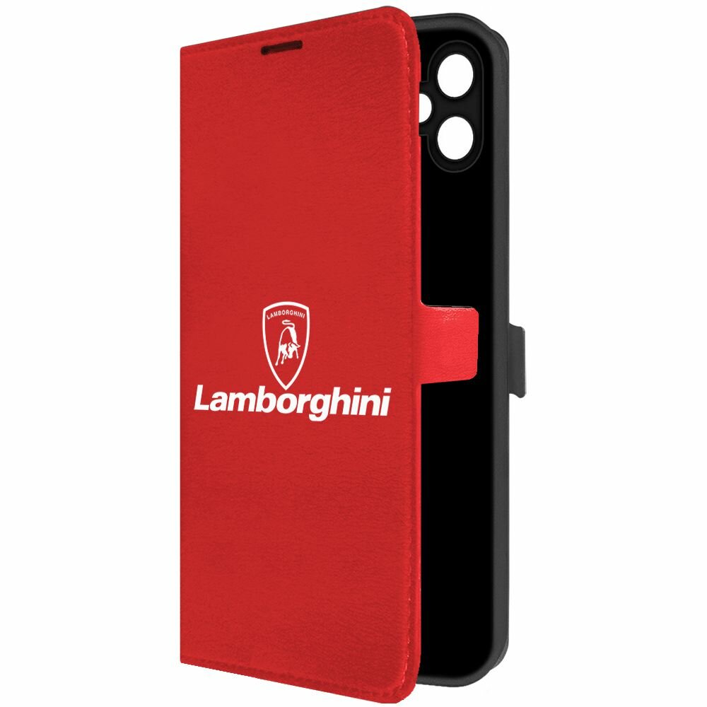 Чехол-книжка Krutoff Eco Book для Samsung Galaxy A05 Lamborghini (Ламборгини) (красный)