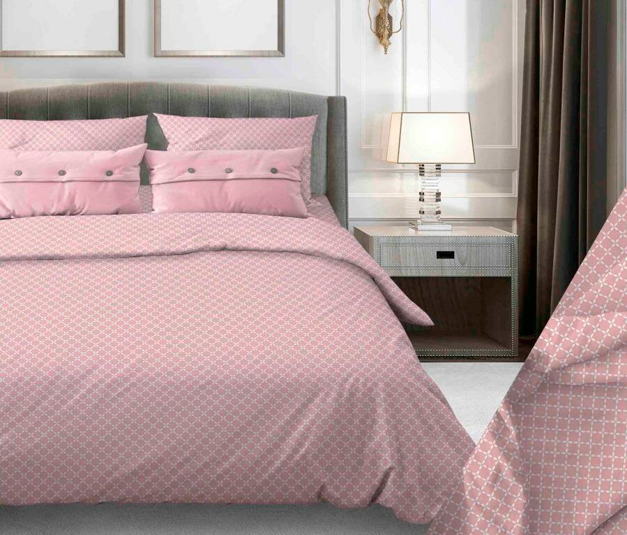 Комплект постельного белья 1,5-спальный, бязь "Комфорт" (Вестерн, пудровый)