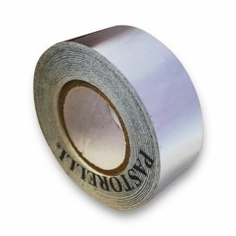 Обмотка зеркальная PASTORELLI VERSAILLES 11м для гимнастических обручей булав клейкая с подложкой, 04236 Серебряный