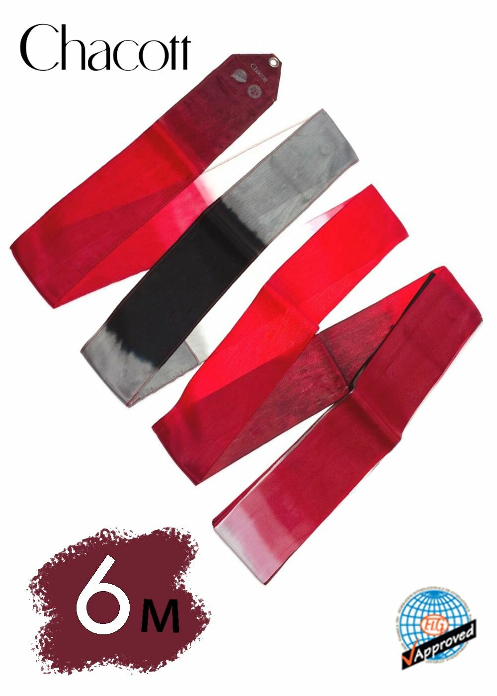 Лента CHACOTT Gradation цветная 6м. 759 (Красный-Белый-Серый-Черный) FIG