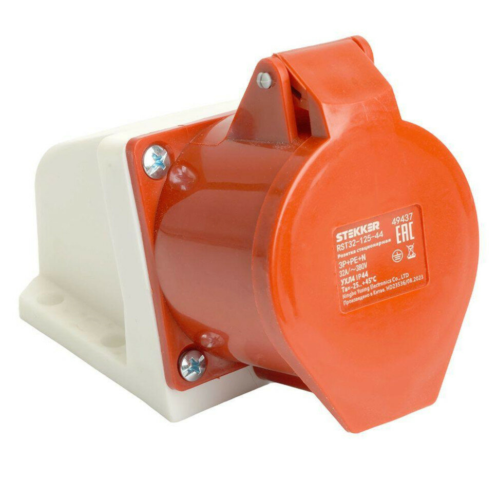 STEKKER Розетка стационарная ST-125 32А 380В 3P PE N IP44, RST32-125-4 49437