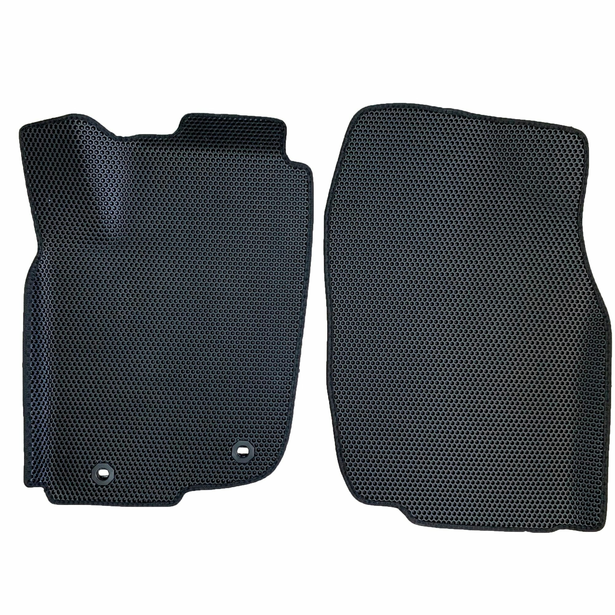 Коврики ЕВА для Toyota RAV4 IV (ХА40) 2012-2019 / Тойота Рав 4 4 поколение / Черные соты / Черный кант / Комплект 2 шт.