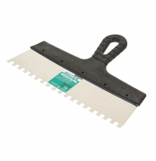 Шпатель зубчатый Интек 10103-300-008 300 мм, нержавеющая сталь, зуб 8x8 мм