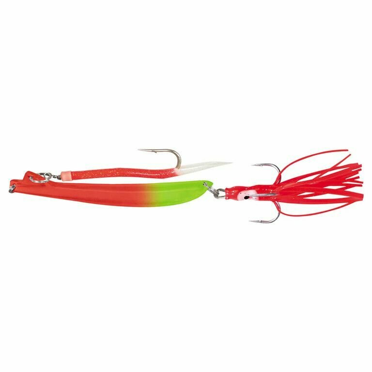 Пилькер Bottom Strike BiColor Pilk 500g #4 Fl. Red-Fl. Chart/GLOW #10/0