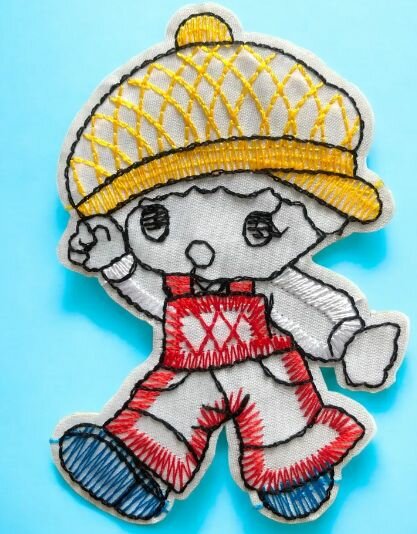 Нашивка на одежду, шеврон, заплатка на термоплёнке, перламутр "Мальчик" 9,5*6,5 см