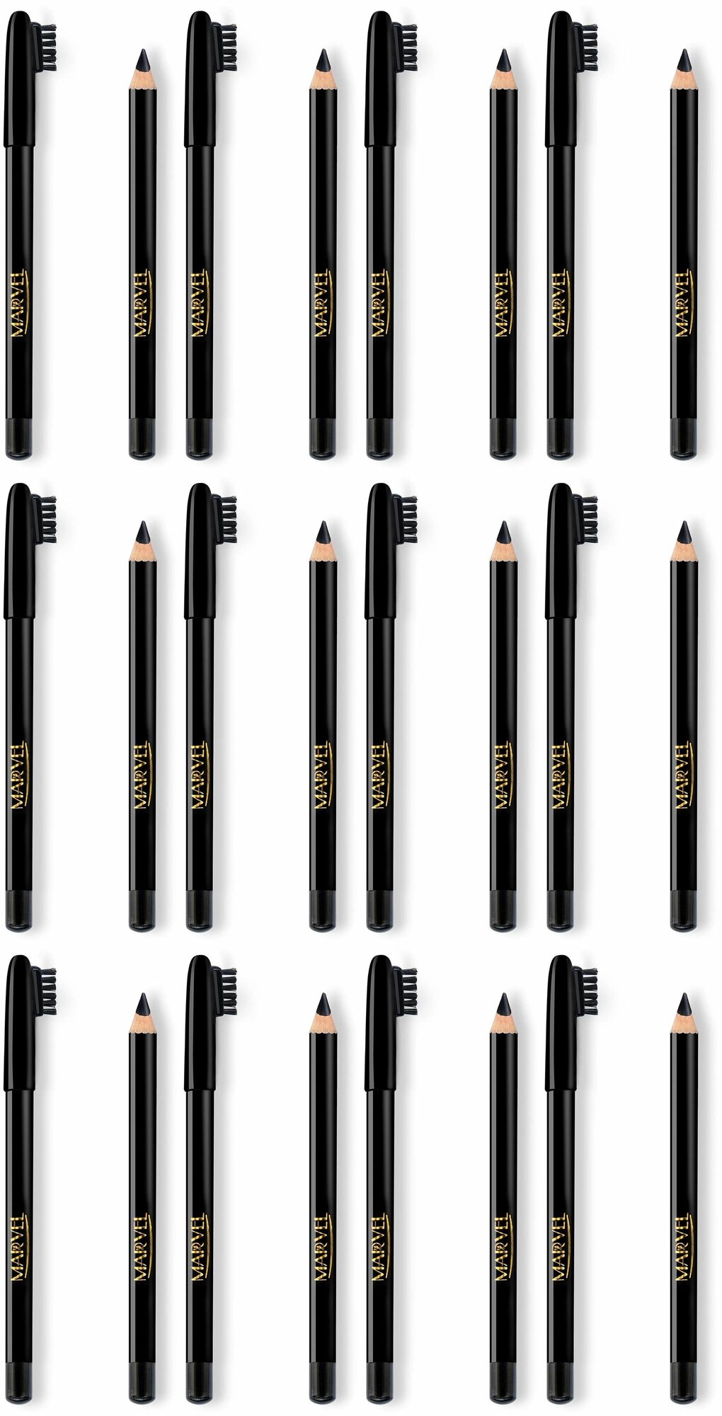 MARVEL COSMETICS Карандаш для бровей E01 black 12 шт