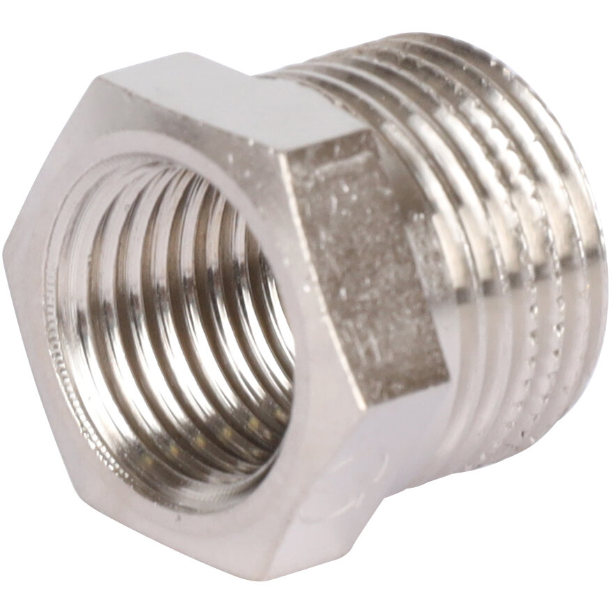 Футорка редукционная НВ 3/8" х 1/4" STOUT, латунь - никель (260044N030200B)