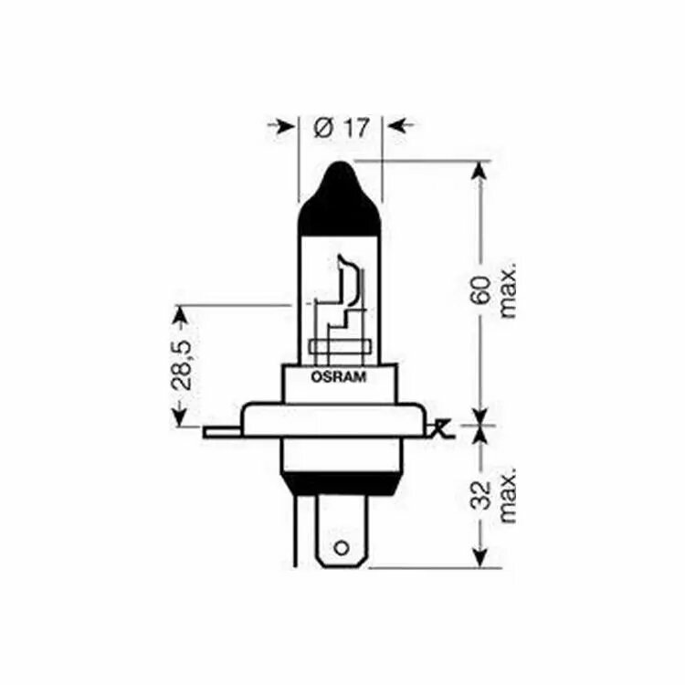 Лампа H4 12V 60/55W P43t ORIGINAL LINE качество оригинальной з/ч (ОЕМ) 1 шт. OSRAM - 64193