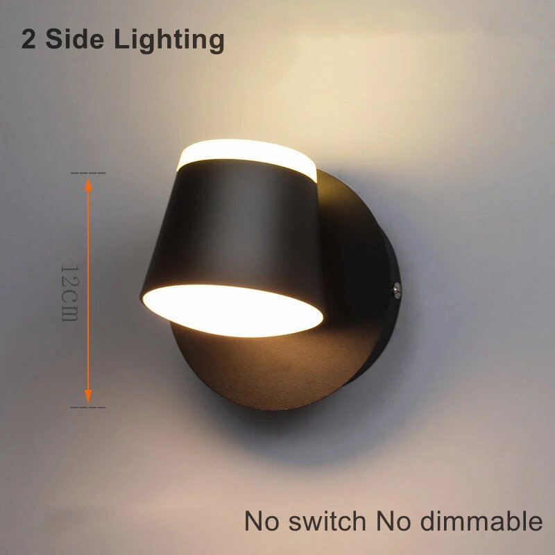 Настенная Светодиодная лампа в скандинавском стиле с выключателем, вращающийся на 350 градусов, с одной головкой, прикроватный светильник для чтения, освещение для спальни, отеля