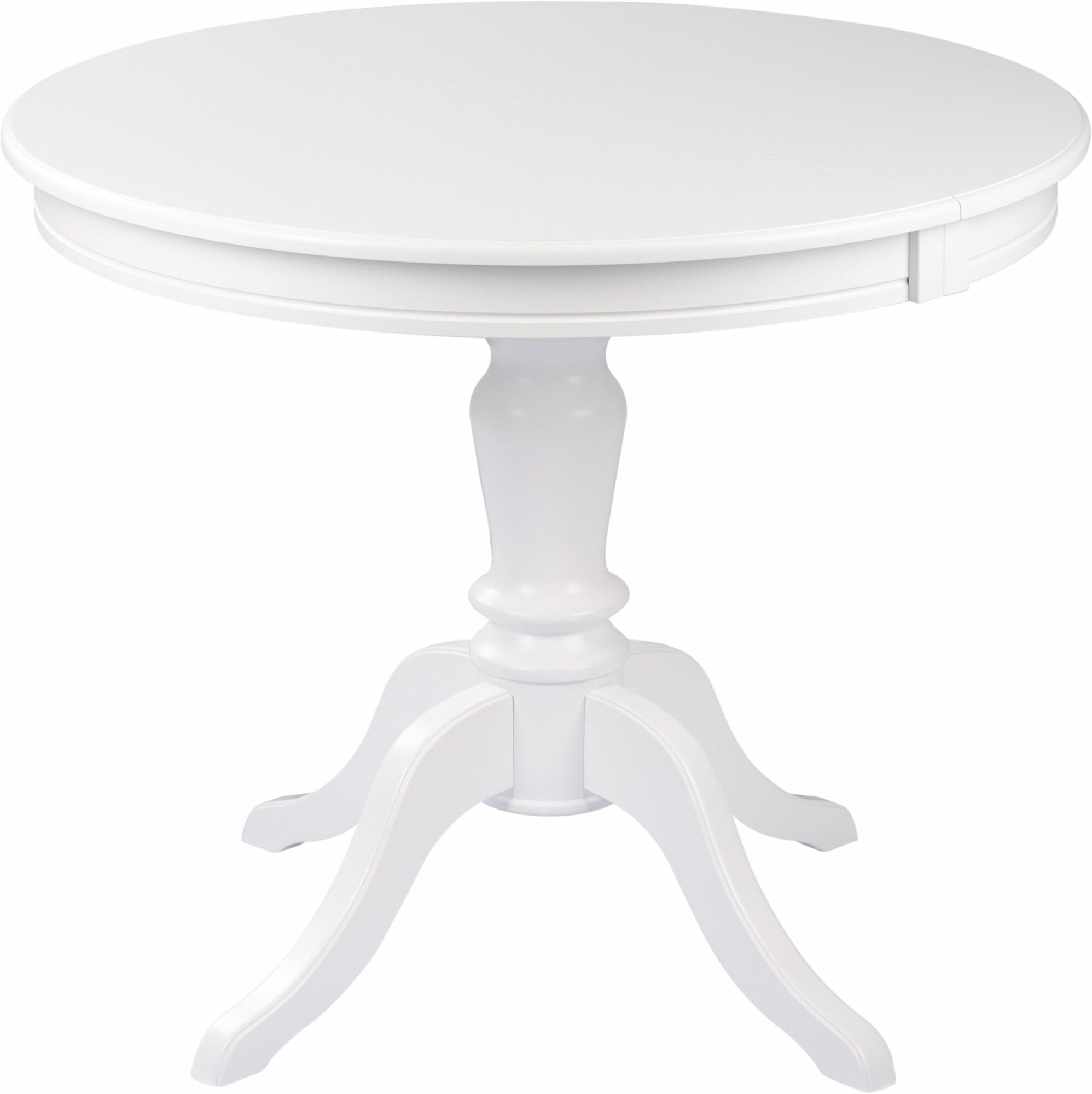 Ambe Стол кухонный обеденный деревянный раздвижной Элат 90(130)х90 Белый