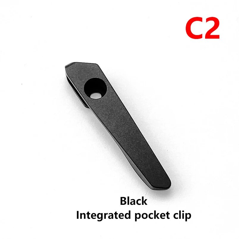8 типов титановых карманных зажимов для ножей Strider SNG SMF Черный, 1pc Type C2