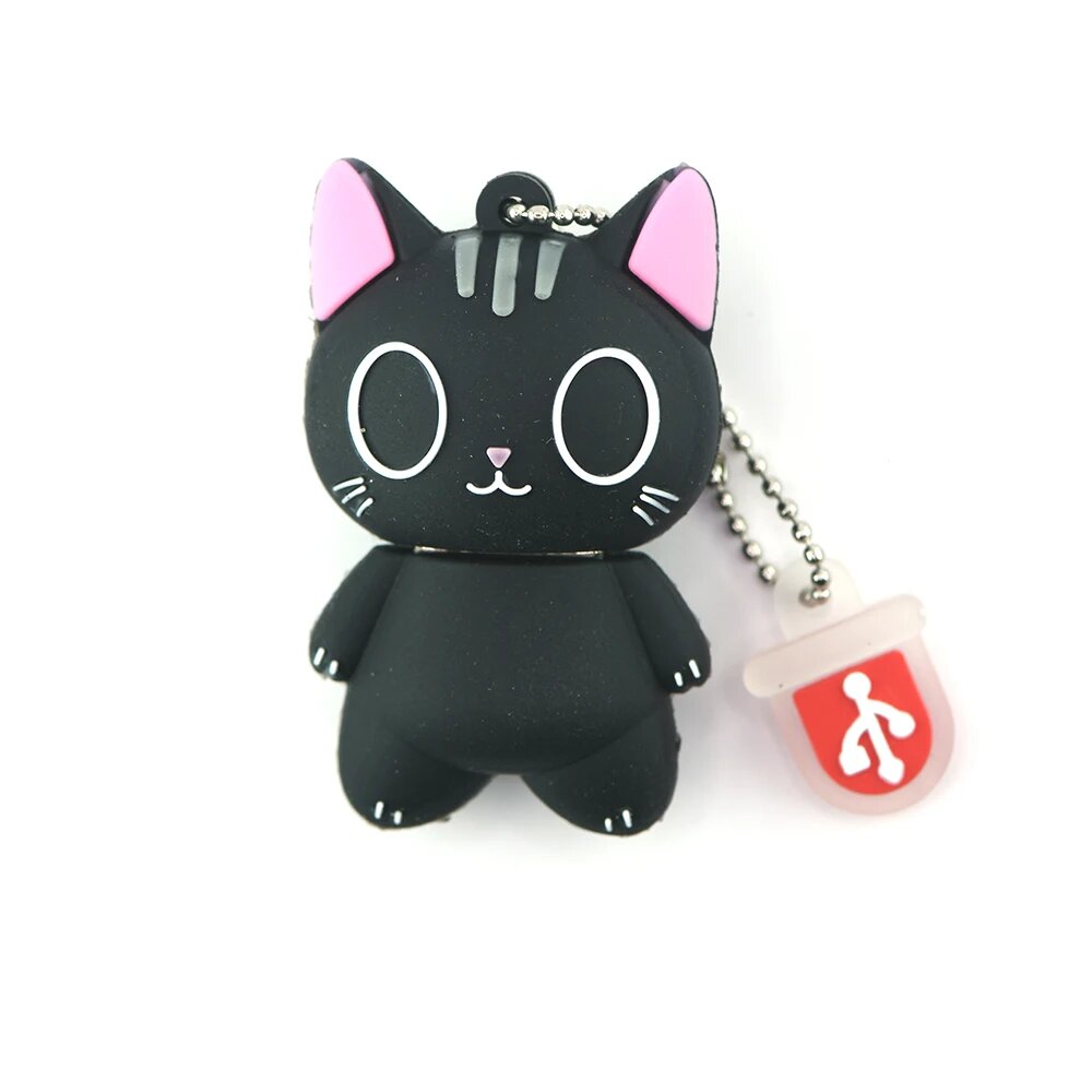 USB-флешка с изображением животного, черного кота, 128 ГБ, мультяшный милый котенок, 4 ГБ, 8 ГБ, U-диск, 16 ГБ, 32 ГБ, 64 ГБ, флэш-накопитель, креативный подарок, ручка-накопитель