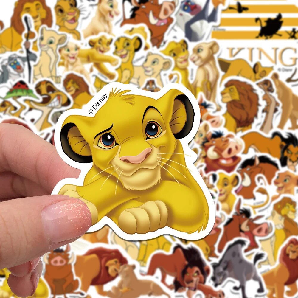 Набор Наклеек С Героями Мультфильма «Король Лев» От Disney — Водонепроницаемые Красочные Наклейки «сделай Сам» Для Ноутбуков