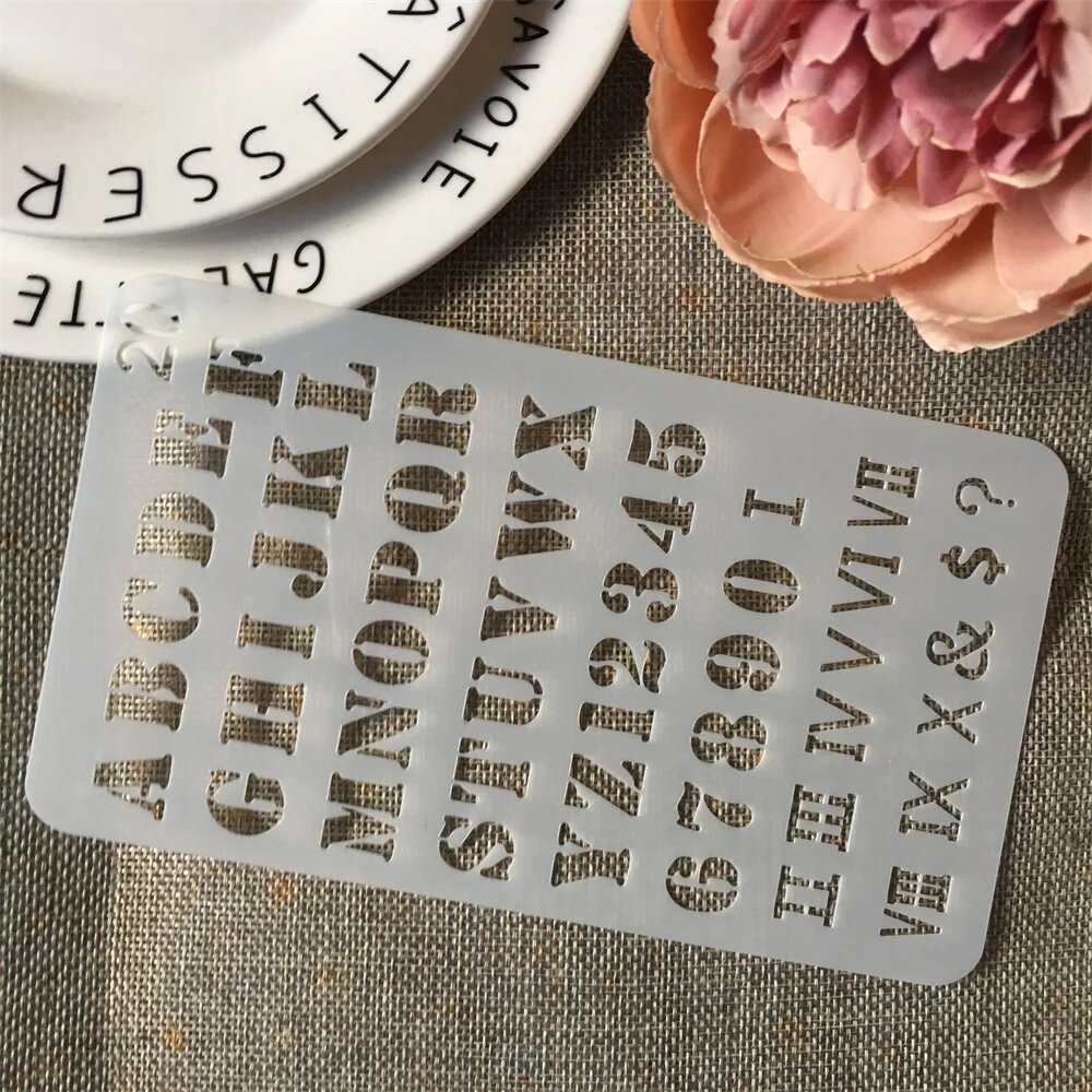 Новые алфавитные буквы A6, 20 трафаретов для самостоятельного творчества, слоев, настенная живопись, фотообои, шаблон для бумаги