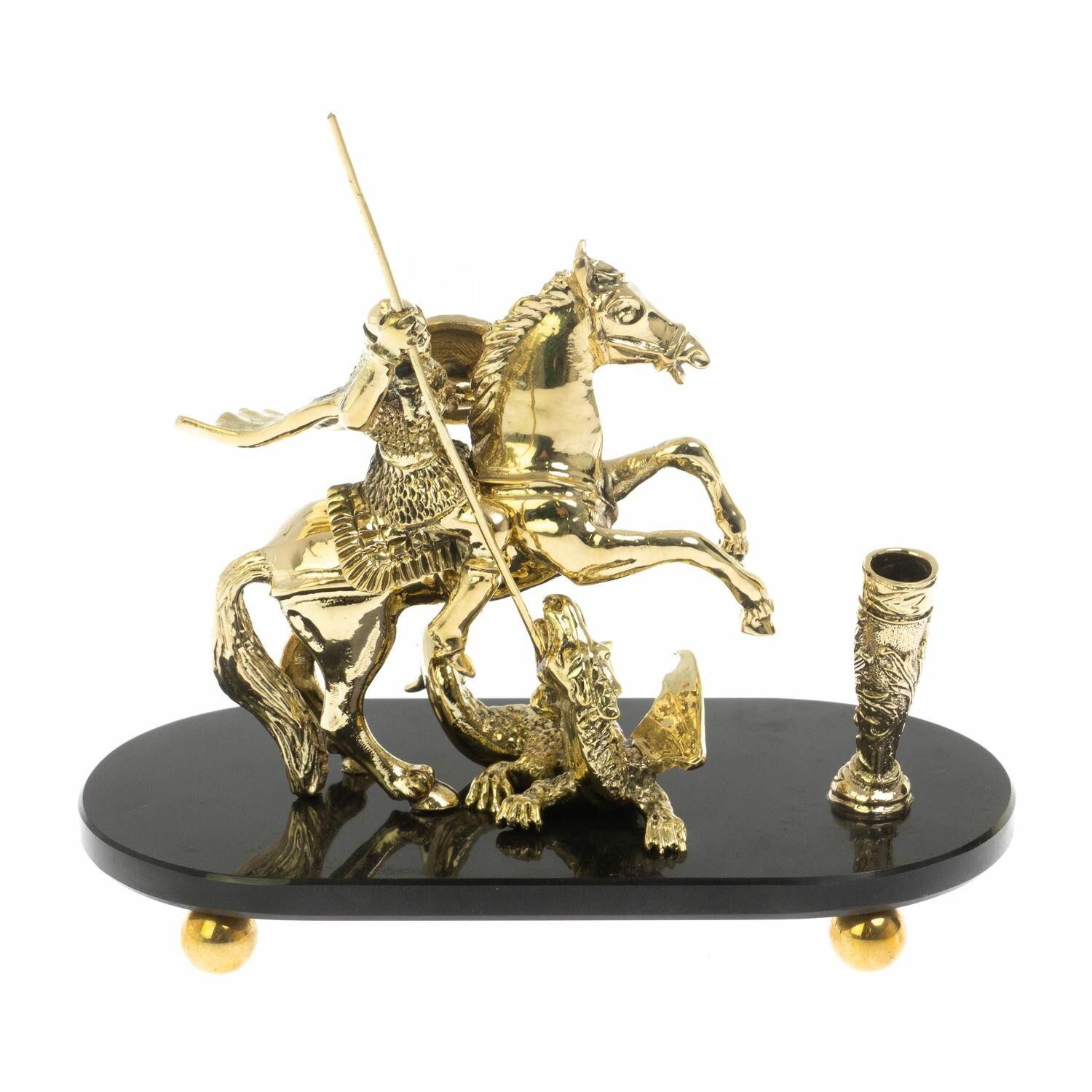 Статуэтка "Георгий Победоносец" подставка долерит с ручкой 128681