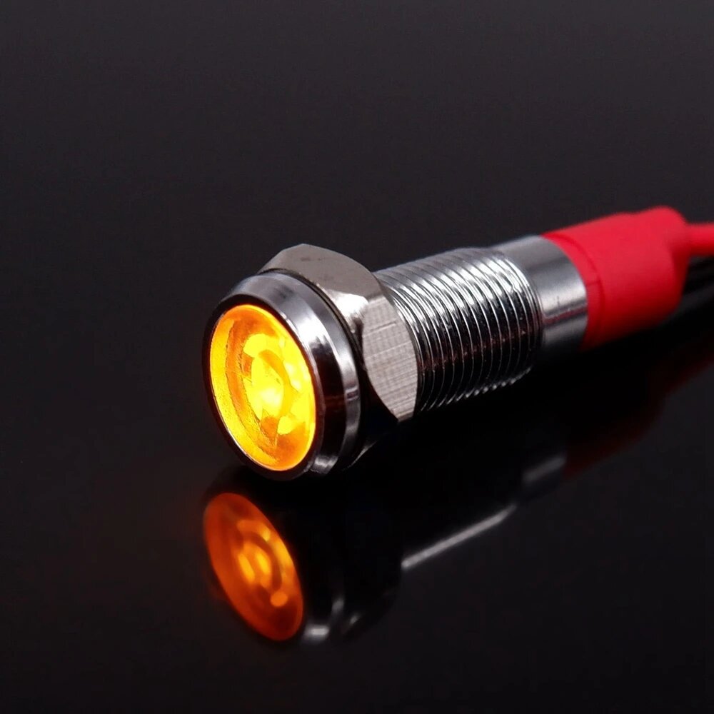 Металлический индикатор PRONCH 6 мм, красный/оранжевый/зеленый/синий/белый, 3-6В/12-24В/110-220В