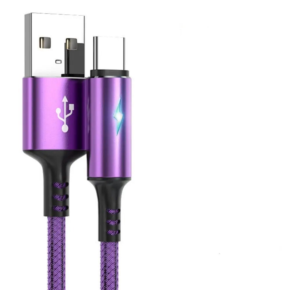 DITIPOO Кабель USB Type-C 1.2/2 м фиолетовый Фиолетовый, Purple-2M