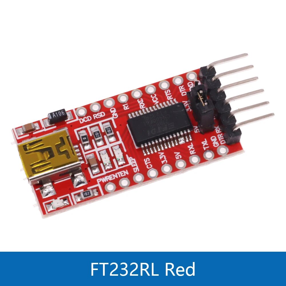 FTDI FT232RL USB к TTL Адаптер Красный, Red