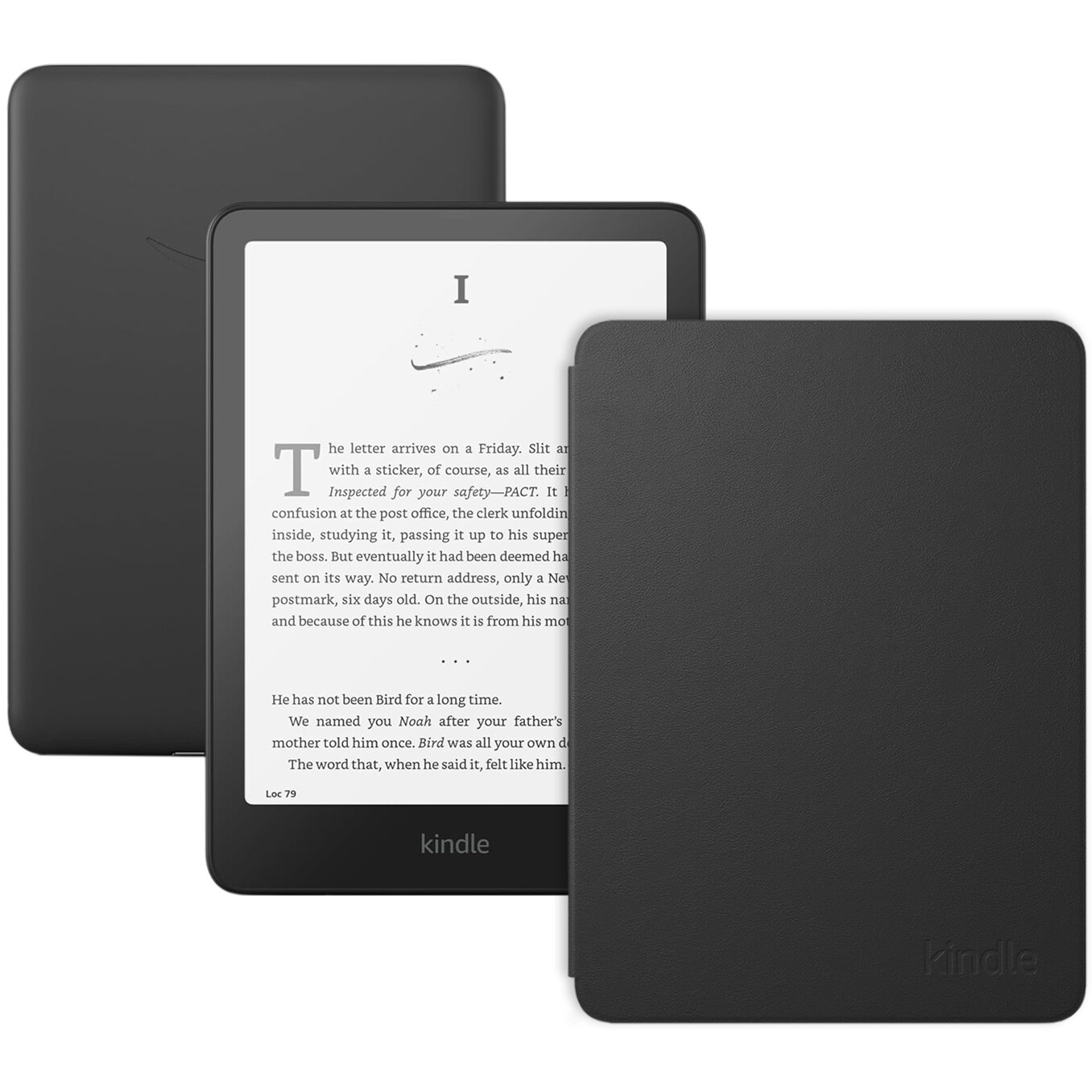 Электронная книга Amazon Kindle PaperWhite 12 2024 16Gb Black (рекламная версия) с обложкой Leather Black