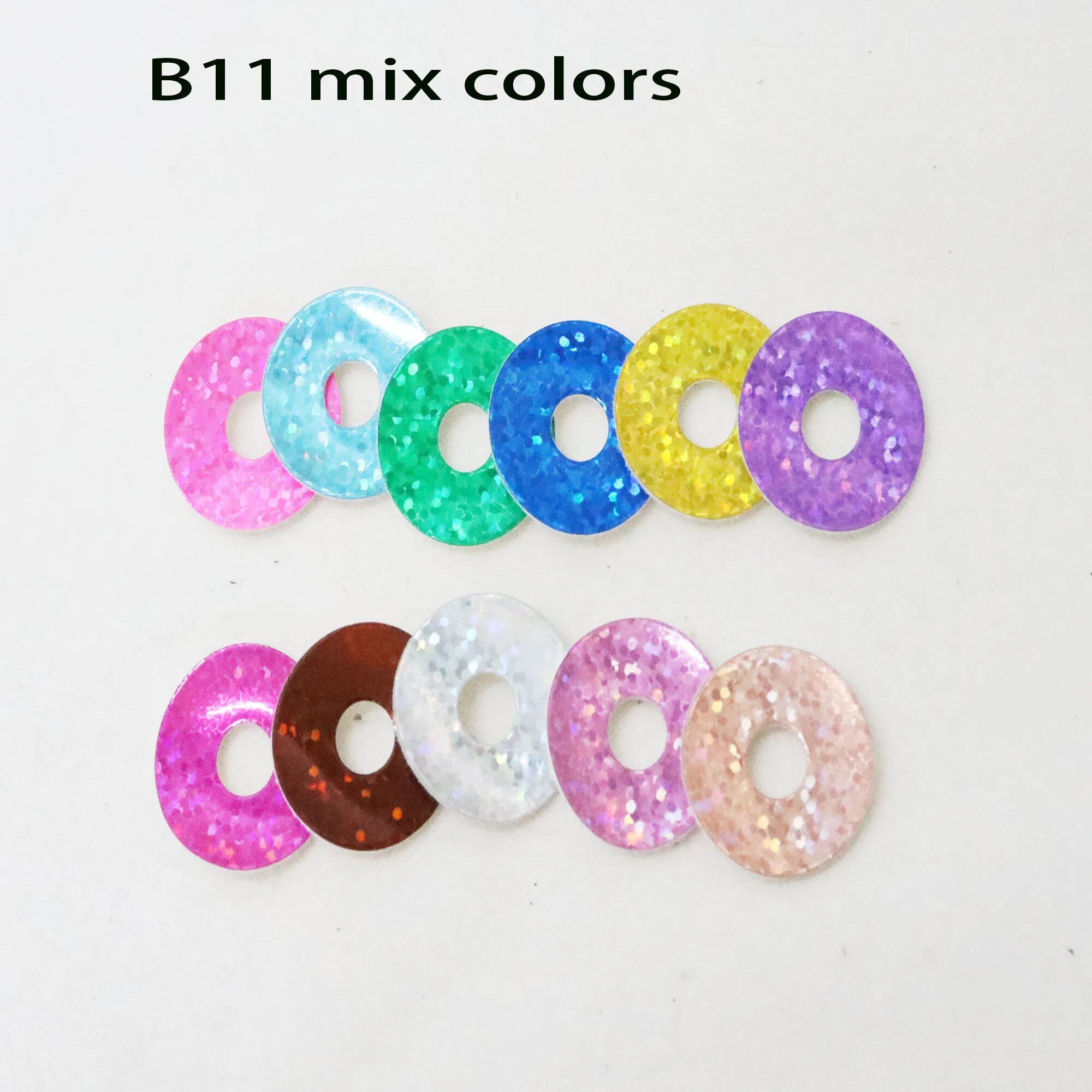 Круглые блестящие ткани для 3D глаз, 20 мм, B11 mix colors