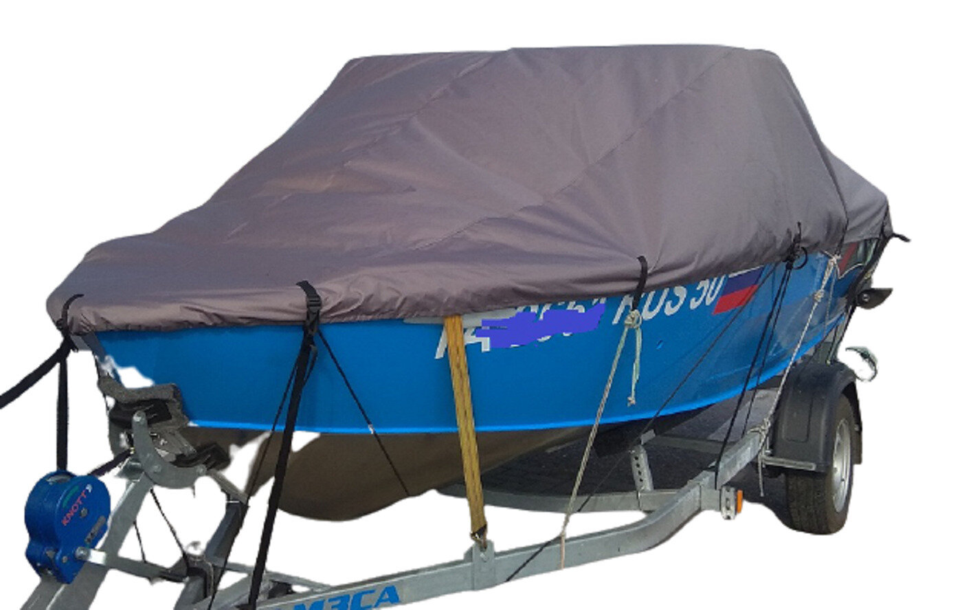 Тент на катер WINDBOAT 4.6 DCX/4.6DC EVO серый (Транспортировочный стояночный)