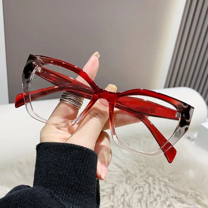 Женские очки "кошачий глаз" red douhua clear +100