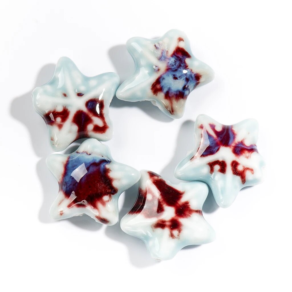 Midofare керамические бусины морские звезды 5шт Белый, 5pcs-20mm-MY522