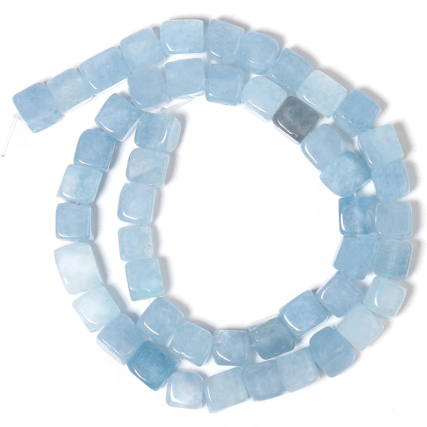 TANANTA Квадратные бусины из агата и турмалина 8мм Голубой, Aquamarines Jade