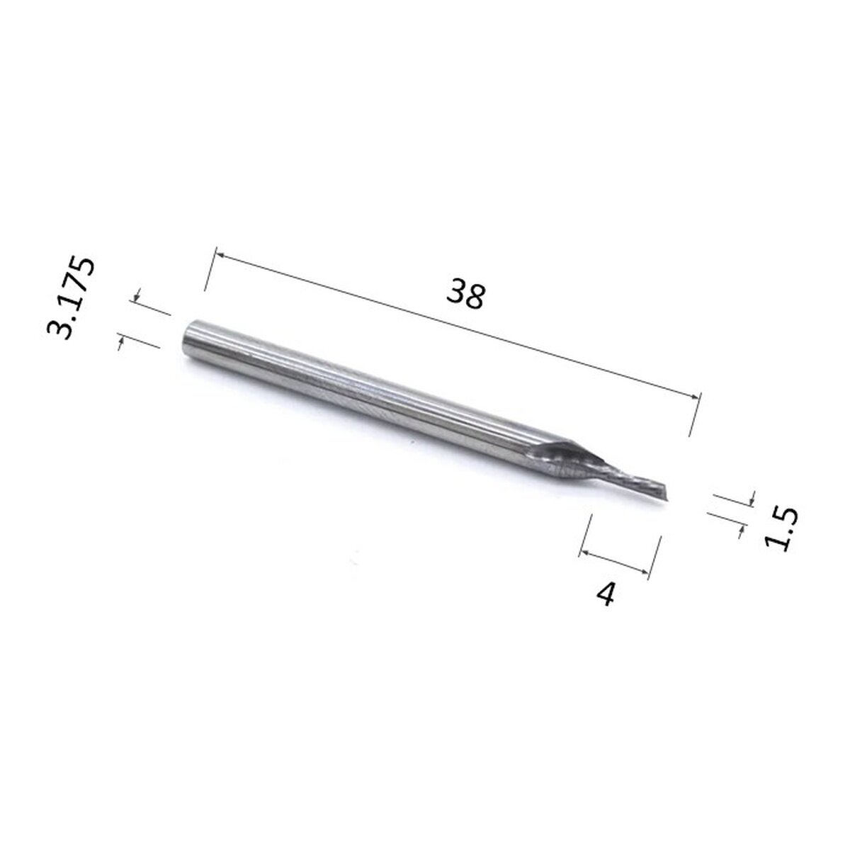 Фреза DJTOL A1LXD3.1.504 спиральная однозаходная стружка вниз (по акрилу (оргстеклу), дереву, композиту (АКП))