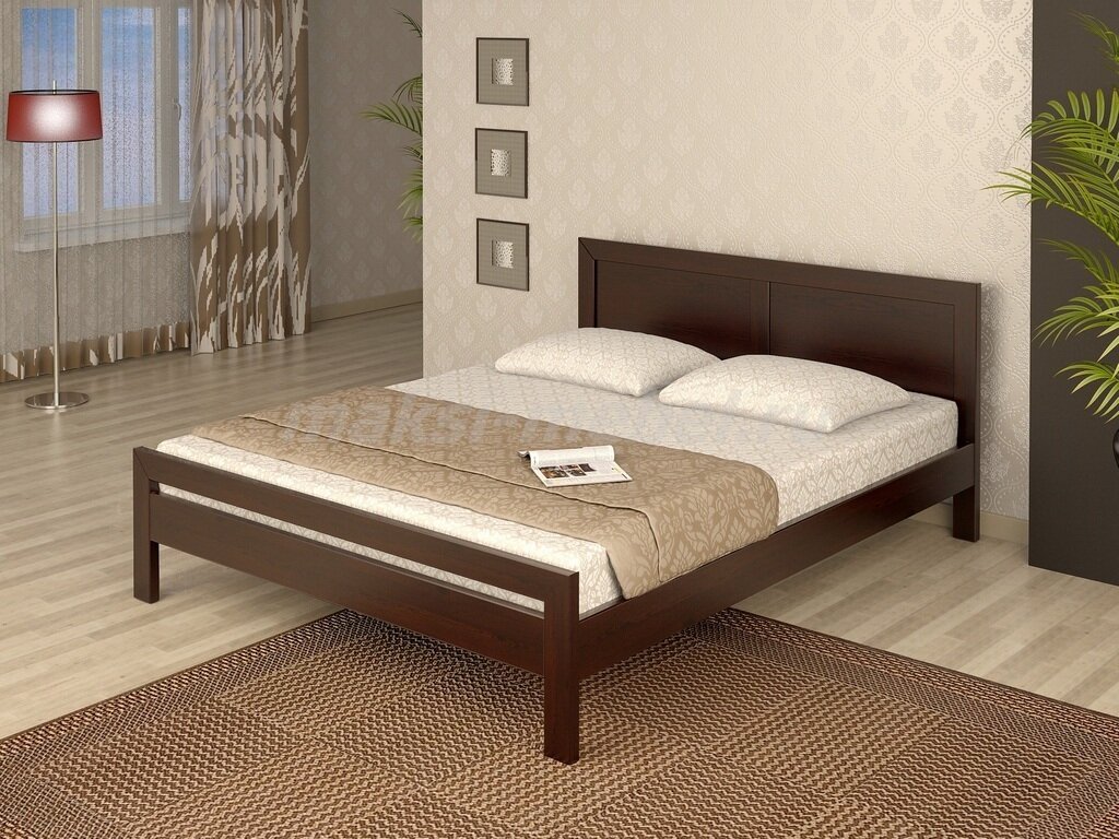 Кровать "София" из массива сосны 180x200 см, Старый орех 3