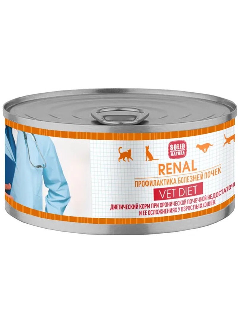 Solid Natura Консервы для кошек Solid Natura VET Renal диета, 100г 0.1 кг