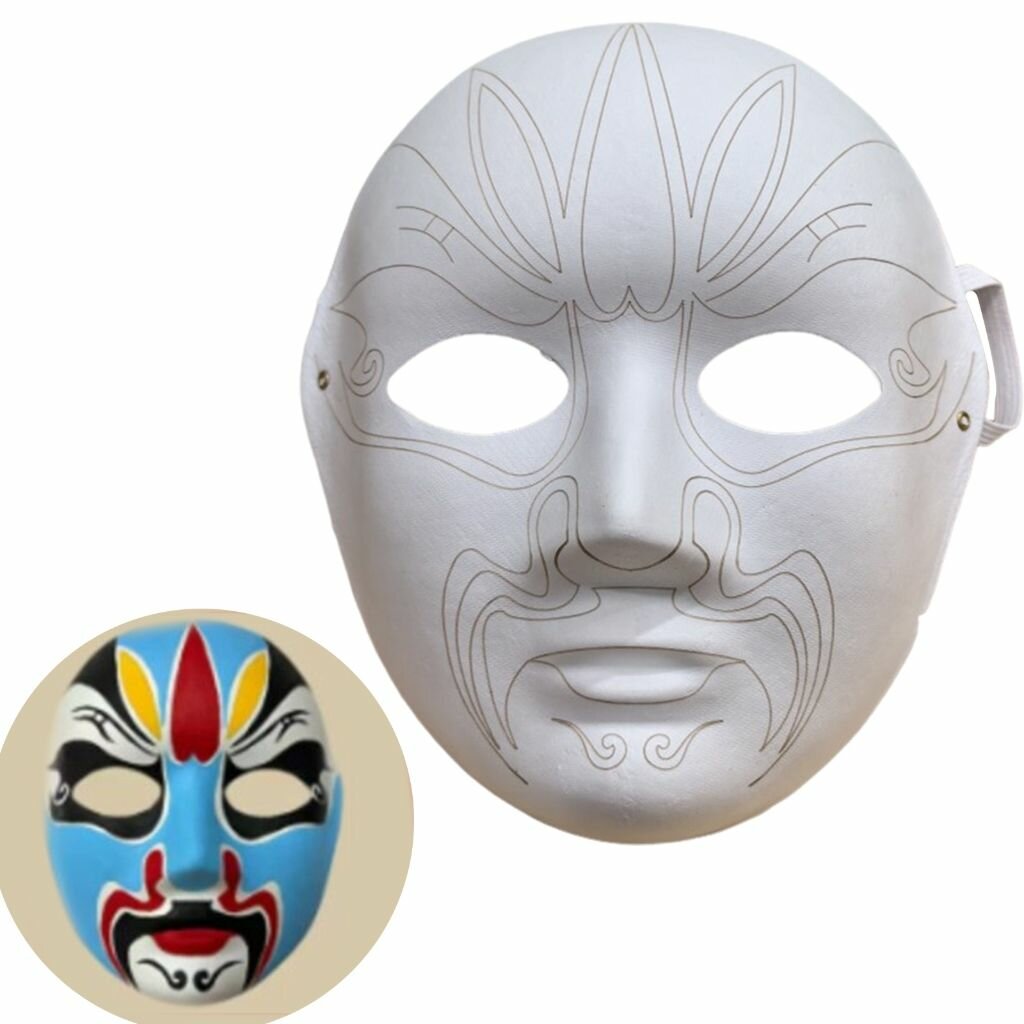 Детская маска для граффити с ручной росписью "сделай сам", белая пустая из мякоти-Dou Erdun