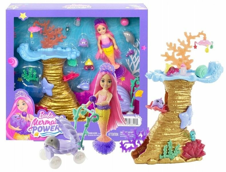 Кукла Mattel Barbie Mermaid Power - Кукла-русалка Челси с аксессуарами - Барби HHG58