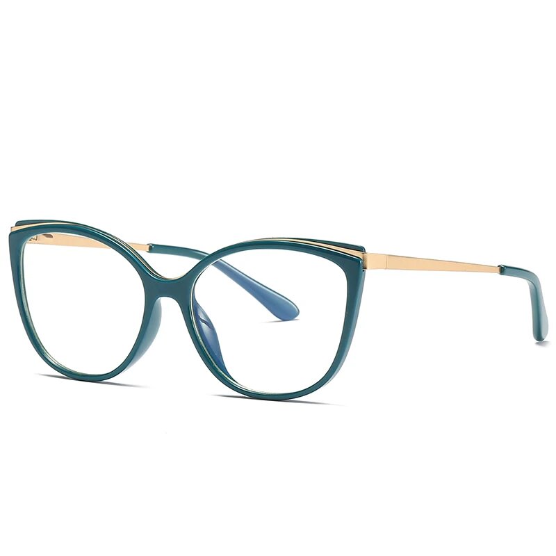 CLLOIO Женские очки TR90 с бабочкой C6-Green, 1.56, Единая версия, Нет