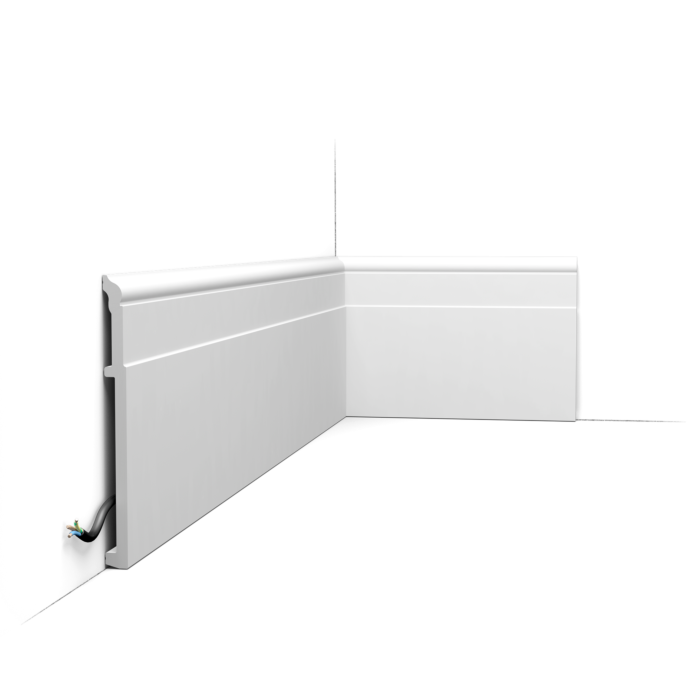 Плинтус ORAC Decor SX156, дюрополимерный, влагостойкий, ударопрочный, под покраску, длина 2 метра, 1 шт.