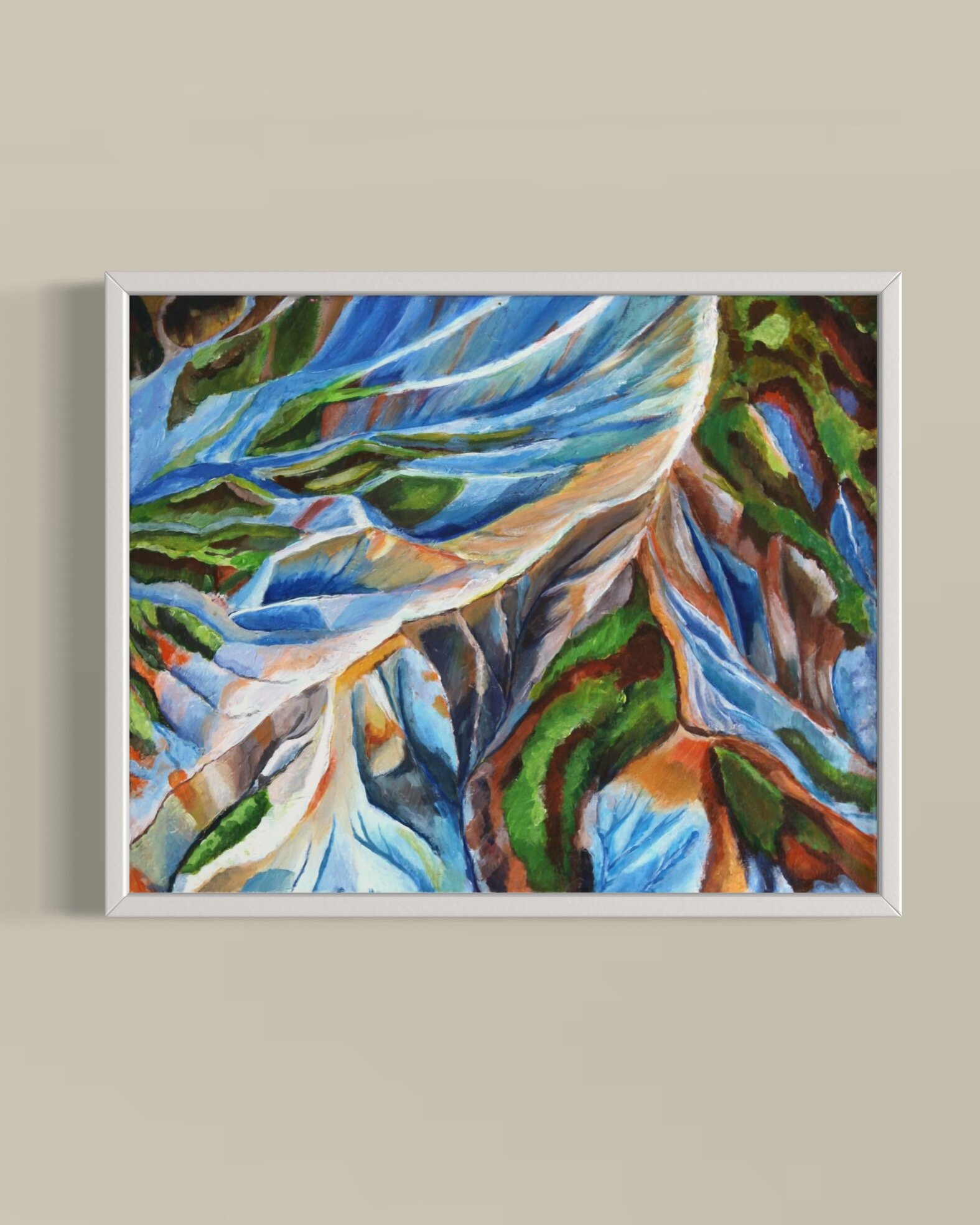 Авторская картина на холсте "Горы", 40х50 см, акрил, абстракция