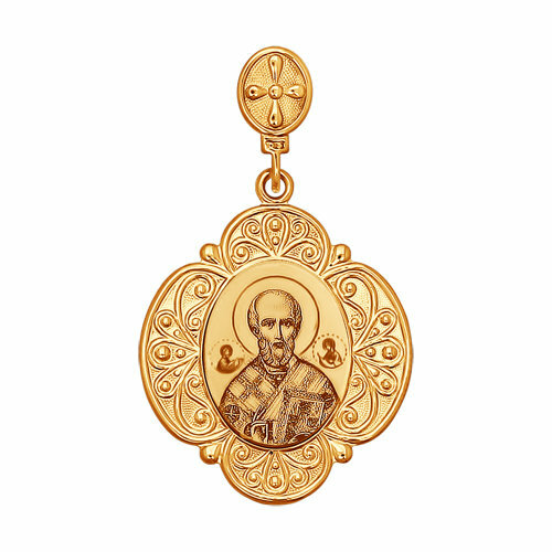 Подвеска, красное золото, 585 проба, родирование