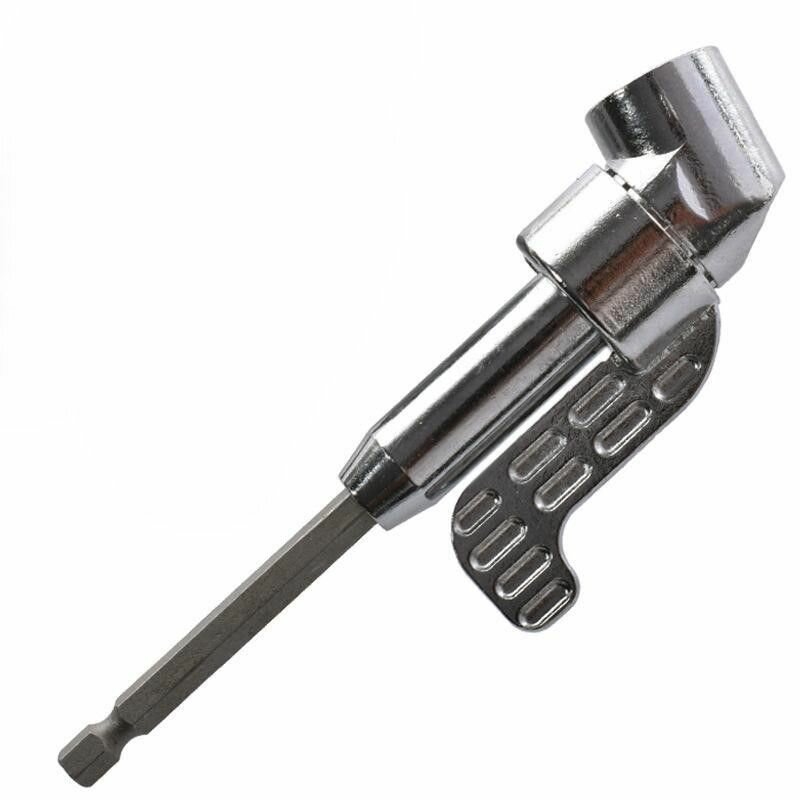 Насадка угловая для дрели и шуруповерта, универсальный, металл, серебристый