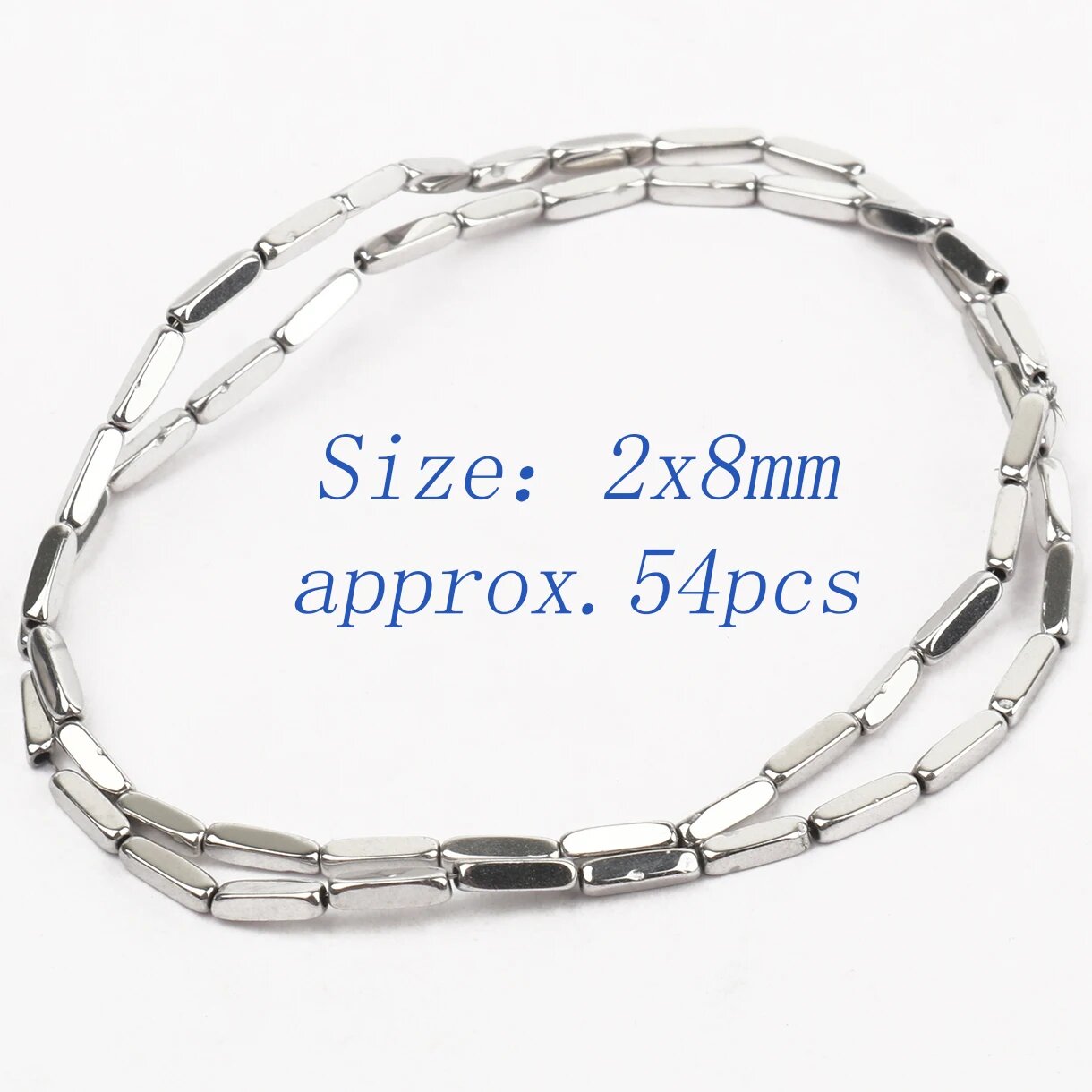 Бусины из гематита с покрытием из белого золота LNMBII 26