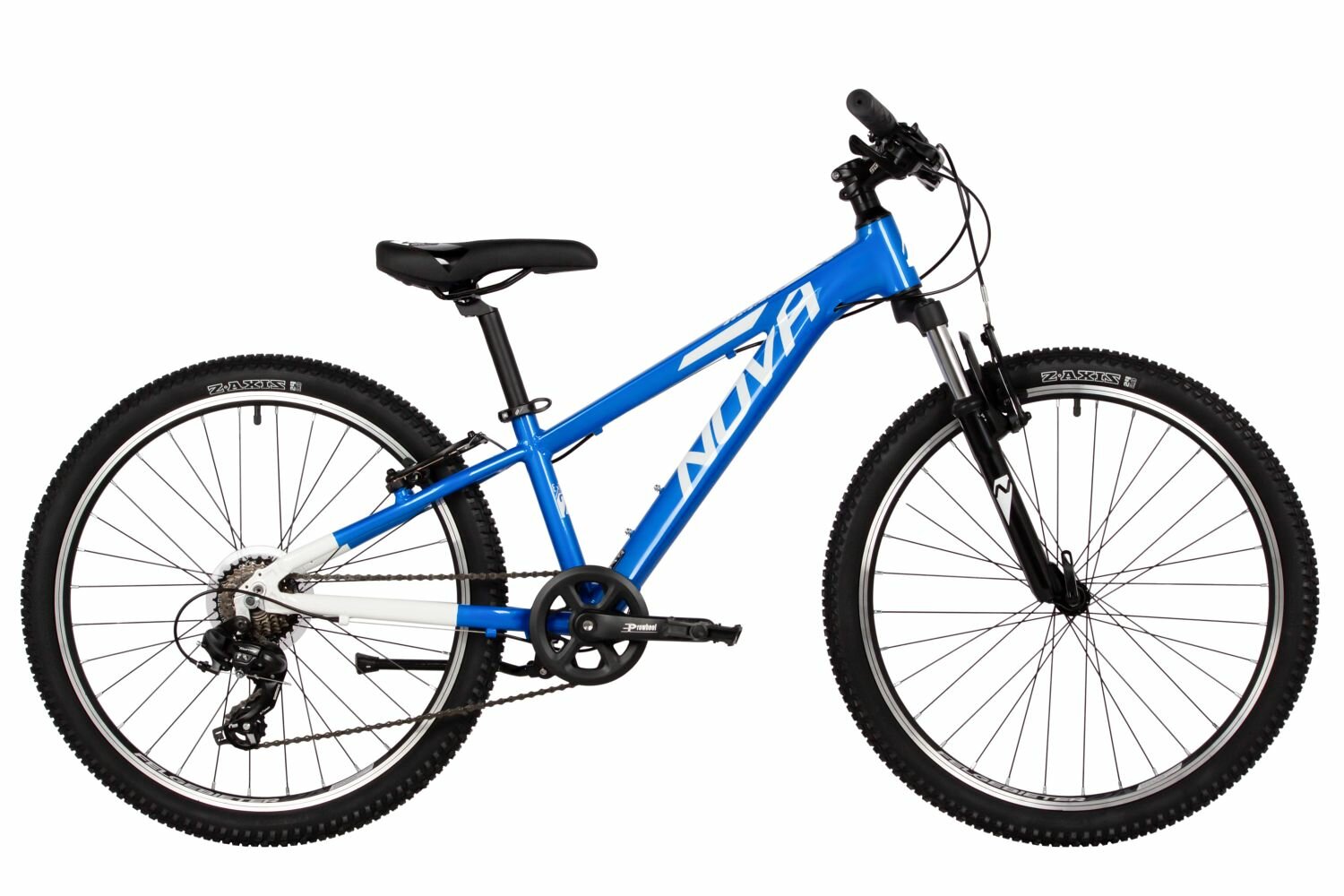 Велосипед Novatrack Extreme 7. V 24 (2025), алюминиевая рама, размер, 11", на рост 130-155 см, Синий-белый