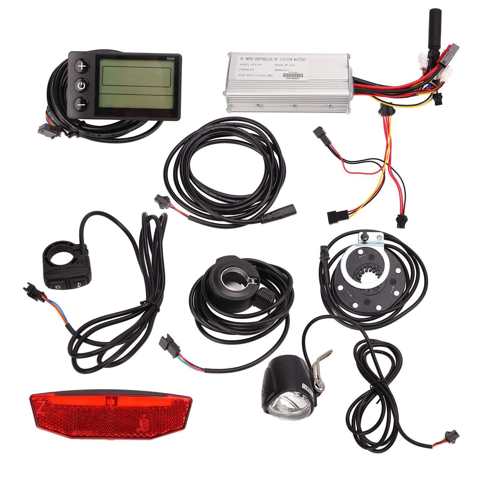 36V 48V 25A Kit Controller Kit S866 Дисплей передние задние фонари 2 в 1 Конфигурация переключателя для моторных велосипедов 750 Вт Электрические велосипеды Электрические скутеры