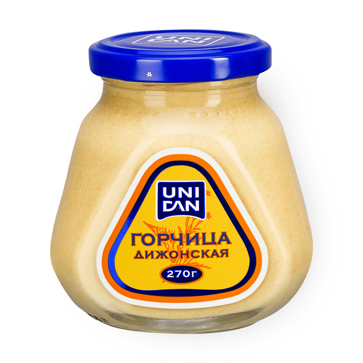 Горчица Uni Dan, дижонская, острая, в стеклянной банке, 270 грамм