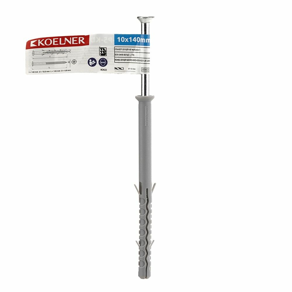 Дюбель рамный K-P5-KDS-10140 10х140 мм с шурупом 6,8х150 мм