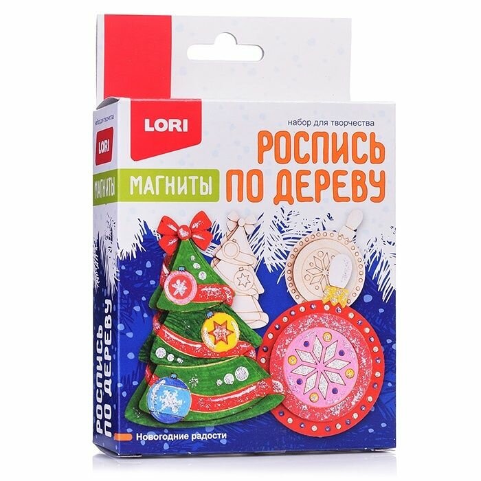 Роспись по дереву LORI магниты "Новогодние радости" (Фнн-041)