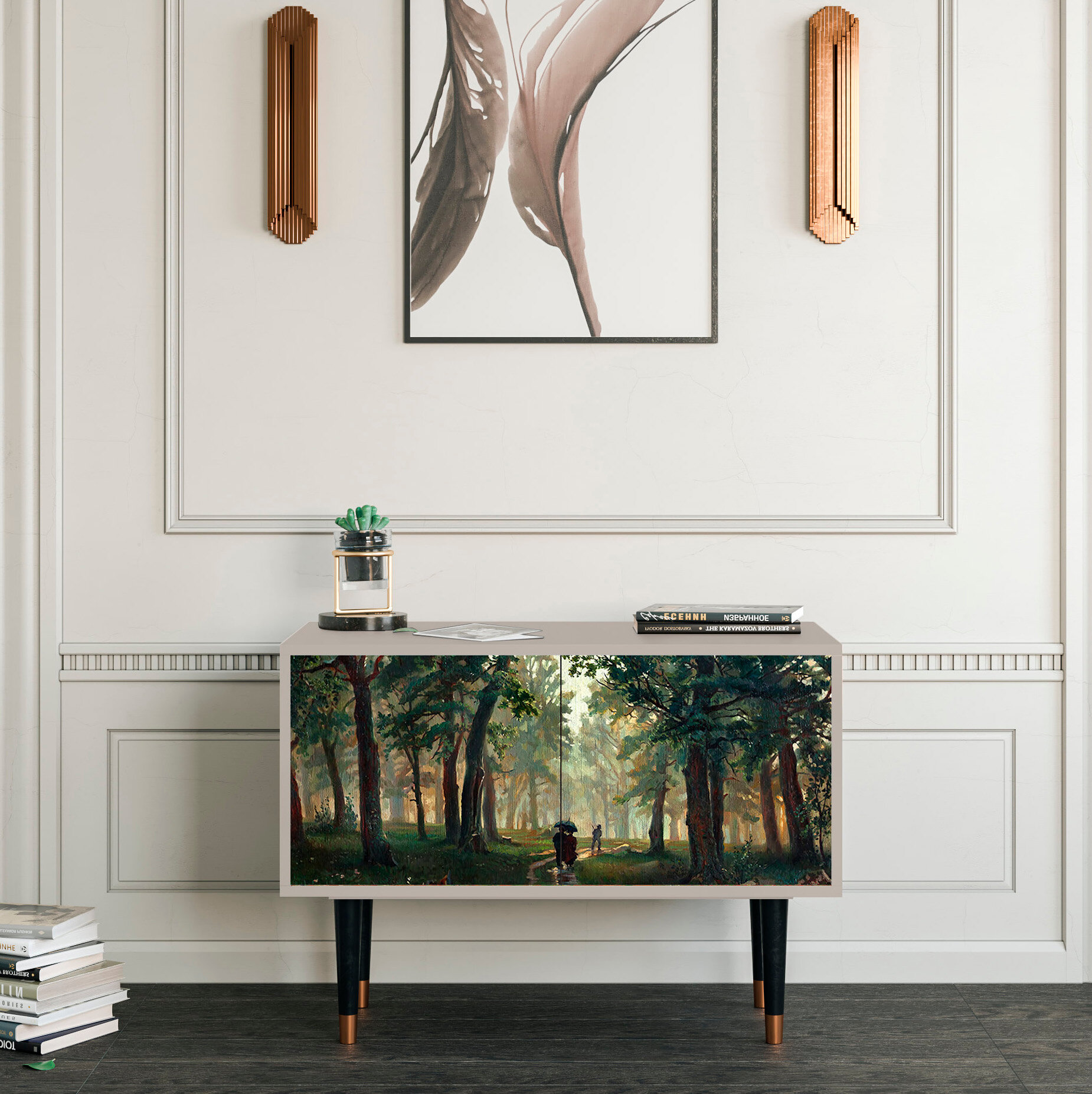 Комод - STORYZ - S1 Rain in the Oak Forest by Ivan Shishkin, Размер - 94 x 69 x 48 см, Цвет корпуса - , Сатин