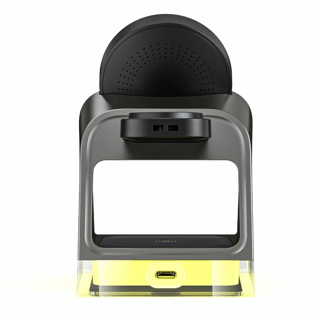 Беспроводная зарядная док-станция 3 в 1, магнитный держатель 15 Вт для наушников-часов с ночником