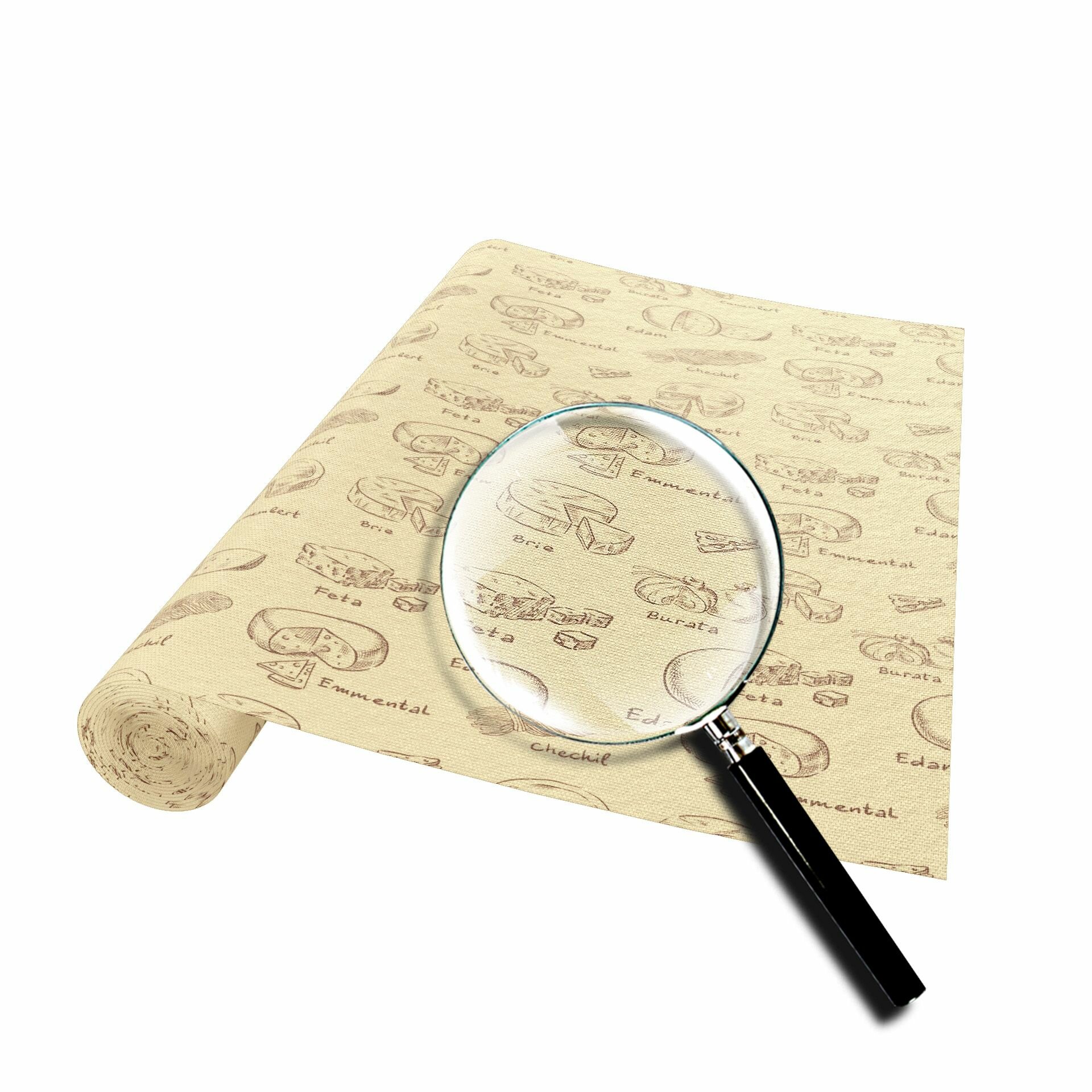 Многоразовая салфетка для упаковки сыра и колбас "Сыры", лист 30х100 см