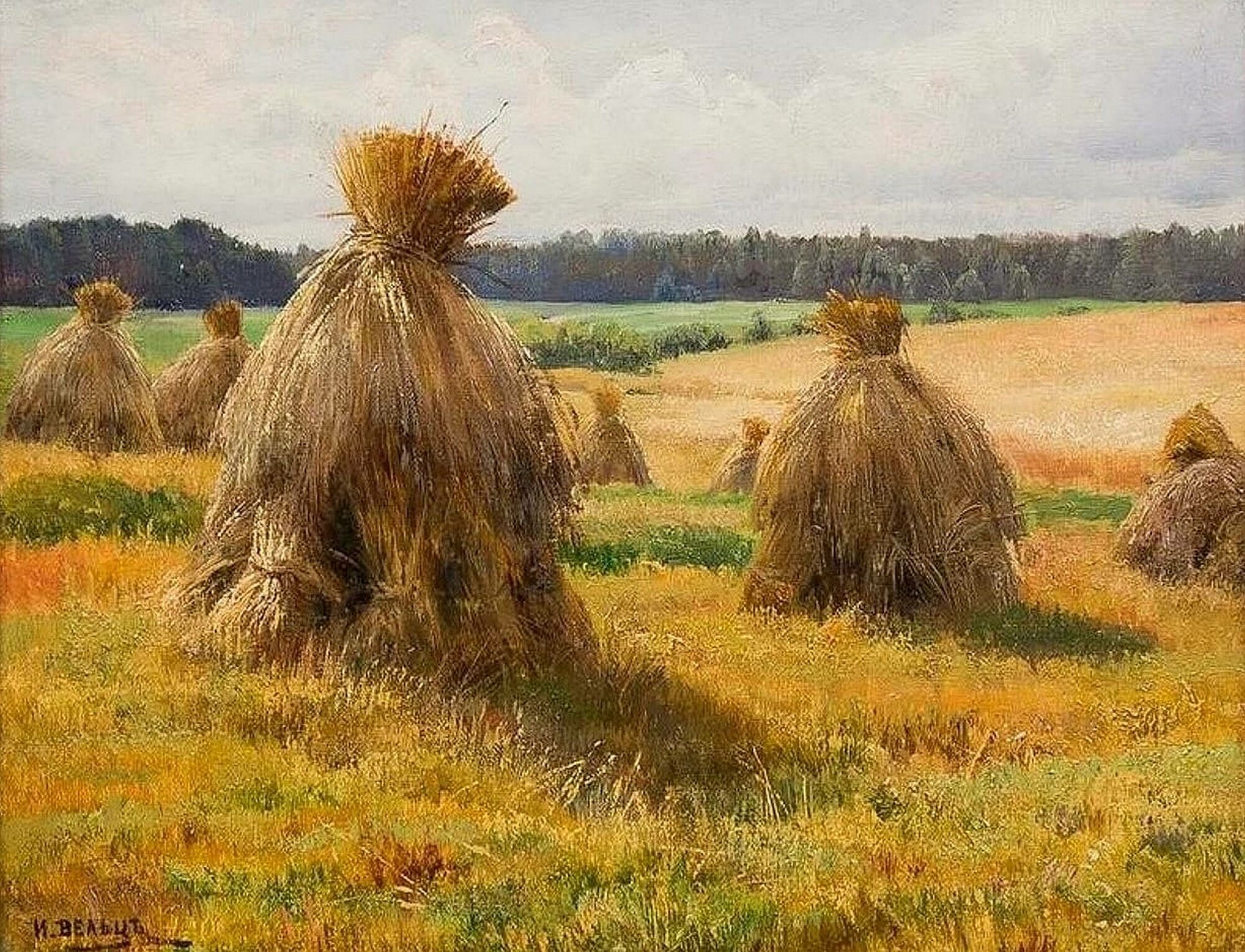 Картина Вельц Ивана Августовича Лето. Стога 80х61 см