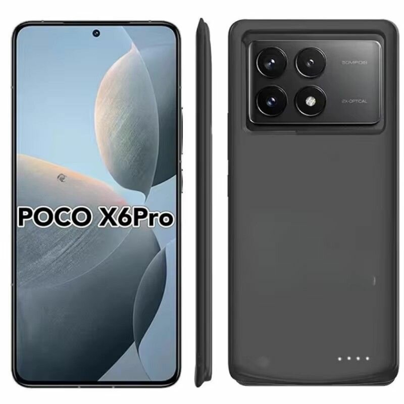 Чехол-аккумулятор для Xiaomi Poco X6 Pro/X6/X6Neo , Fraternize Внешний аккумулятор , Чернить 10000 мАч