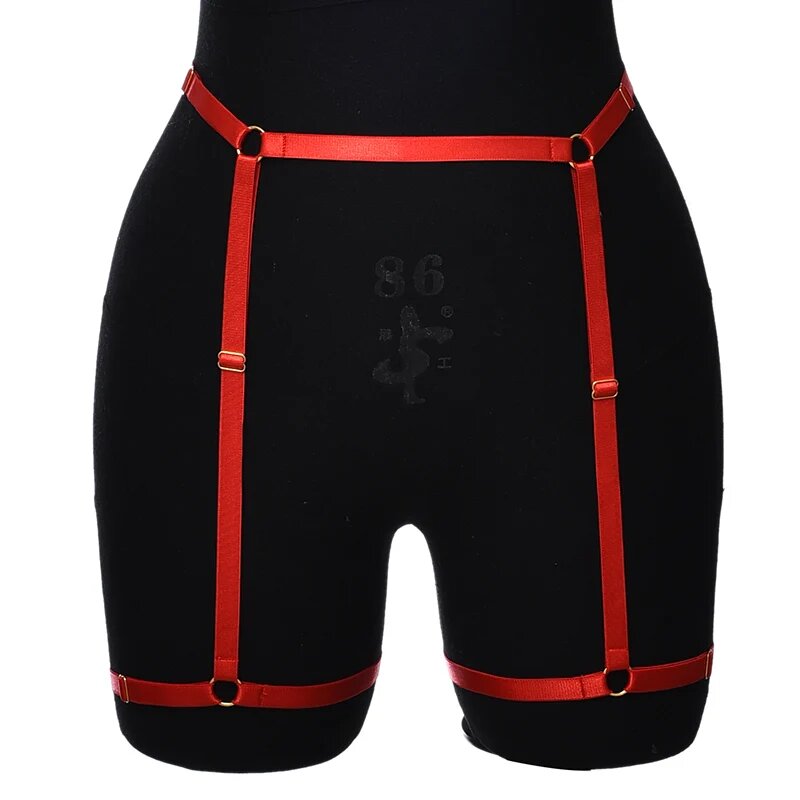 Пояс для чулок Goth ажурный с высокой талией, разноцветный Эластичный регулируемый пояс, бандаж, клетка для тела